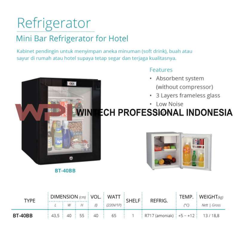 Jual Gea BT-40BB Mini Bar Refrigerator For Hotel - Kabinet Untuk ...