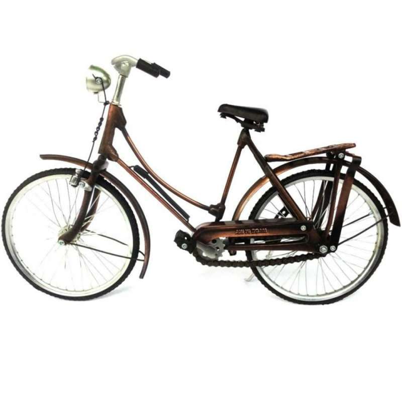 Jual Miniatur Sepeda Ontel Onthel Jawa Model Wanita Ukuran 40x22x5 Cm