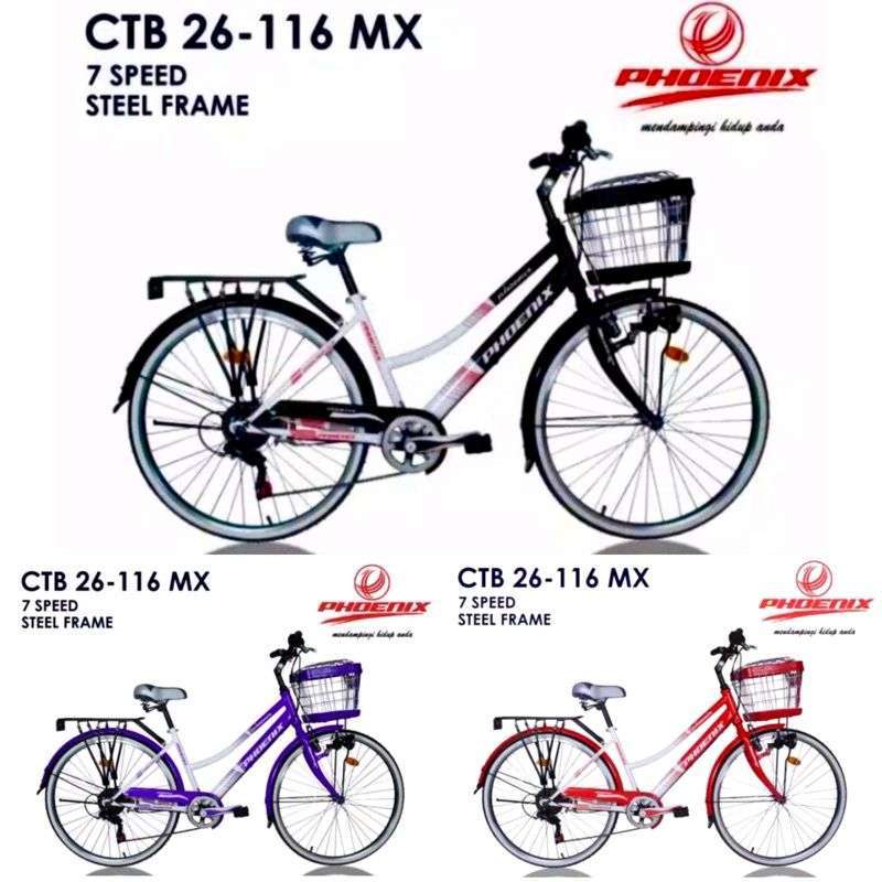 Jual Sepeda City BIKE CTB 16 inch PHOENIX 116 MX 7 speed - Pink di ...