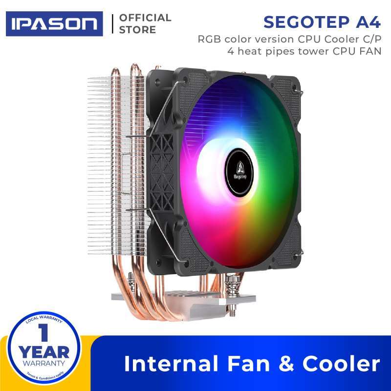 Promo SEGOTEP A4 RGB color version CPU Cooler C/P 4 heat pipes tower ...