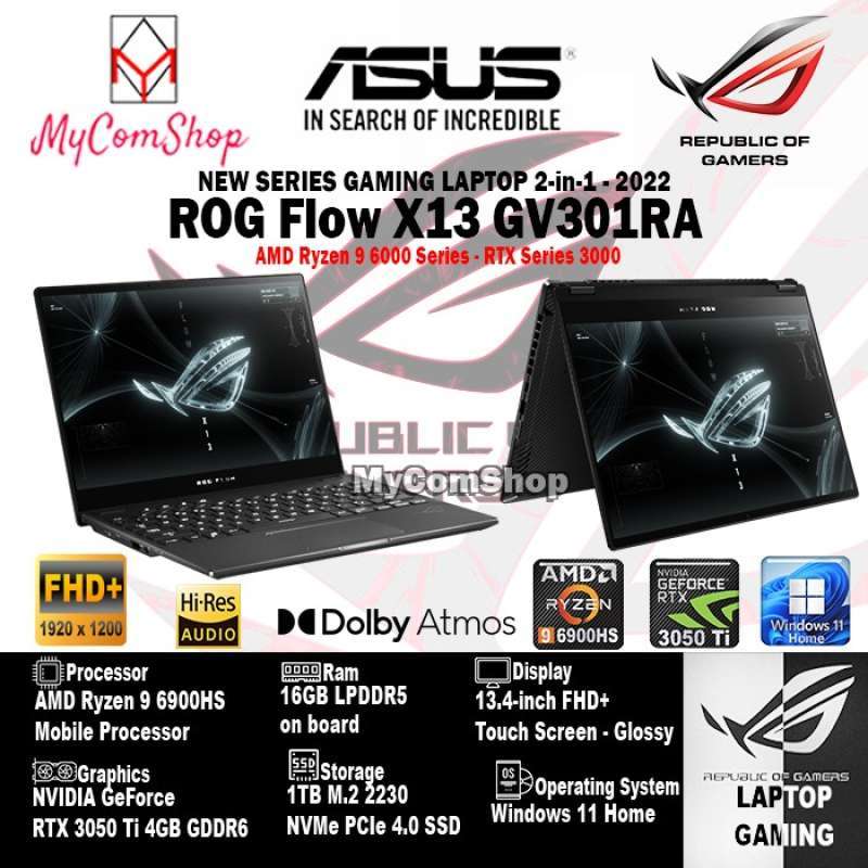Jual ASUS ROG FLOW X13 GV301RA RYZEN 9 6900HS 16GB RAM 1TB SSD RTX 3050 ...