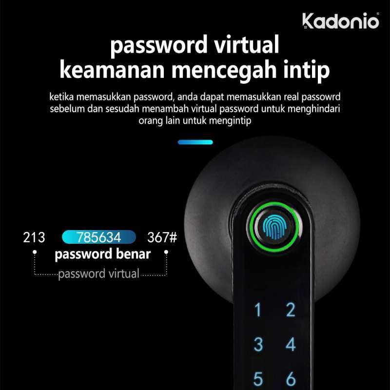 Jual Kadonio Kunci Pintu Digital Sidik Jari Password Dan App Kontrol ...