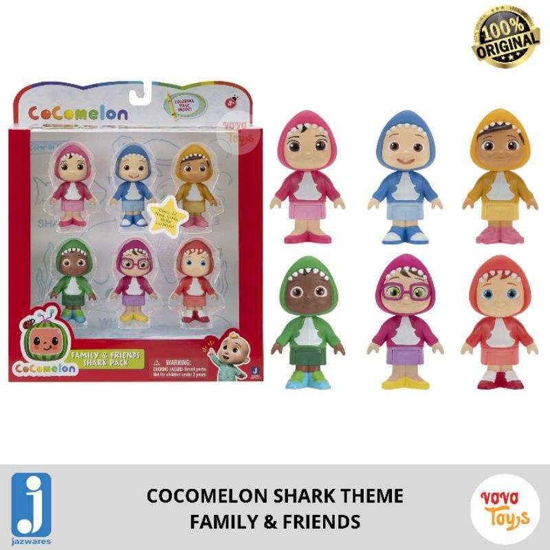 Promo Cocomelon 6 Figure Pack Family & Friends Shark Theme Original ...