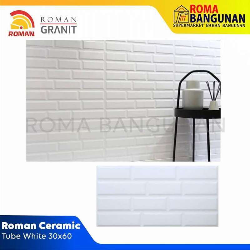 Jual KERAMIK DINDING ROMAN DTUBE D TUBE WHITE 30x60R W63801R di Seller ...