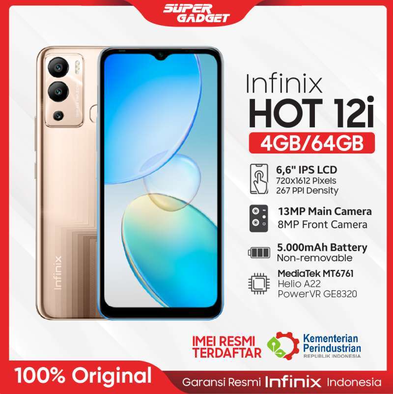 Jual Infinix Hot 12i 4/64 4GB 64GB RAM 4 ROM 64 GB HP Smartphone ...