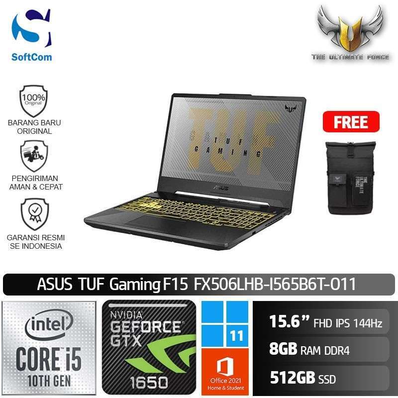 Promo Asus Tuf F15 Fx506lhb I565b6t Laptop Gaming [core I5-10300h/8gb/512gb Ssd/gtx1650 4gb/15.6 ...