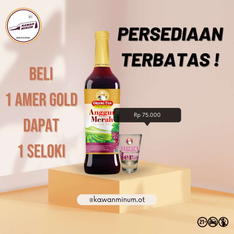 Jual Anggur Merah Gold 620mL FREE 1 Sloki di Seller Kawan Minum - Kebon ...