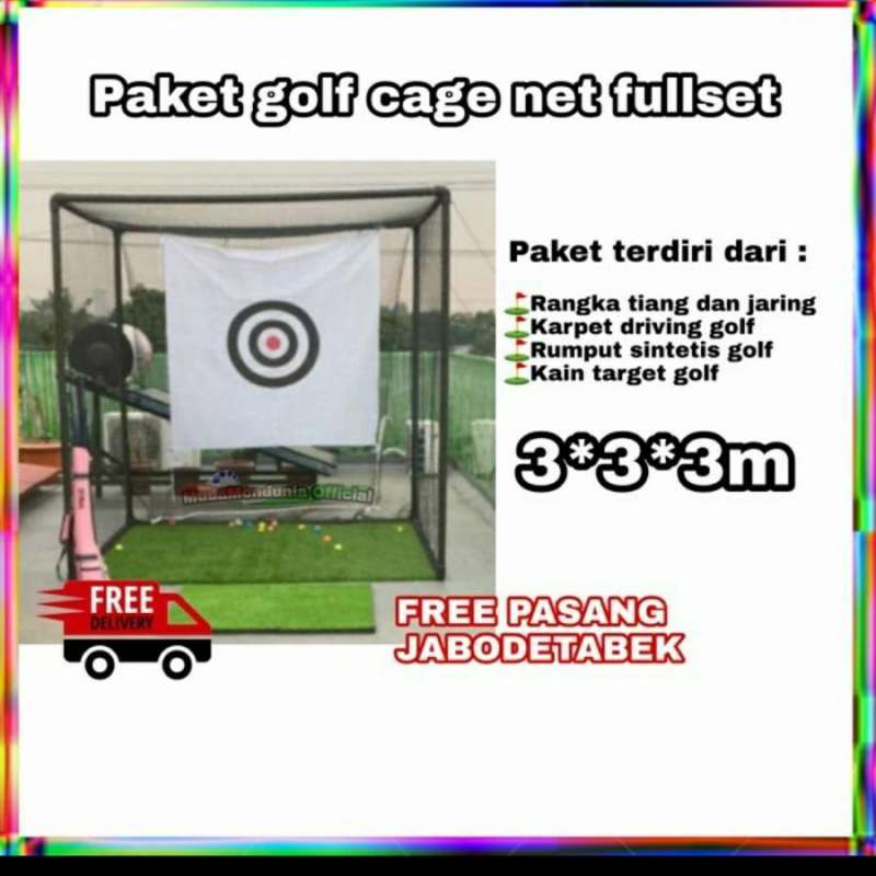 Jual Jaring Golf Cage Net Driving Latihan Golf Rangka Pipa Besi ...
