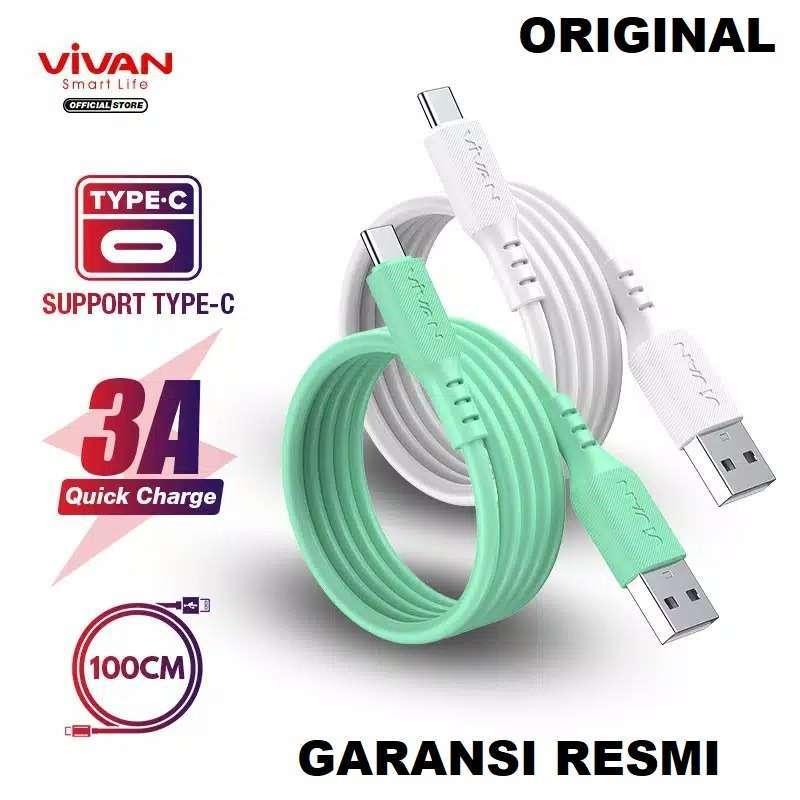 Promo Vivan VSC100 Data Cable Type-C Quick Charge 3A 1m Diskon 39% di ...