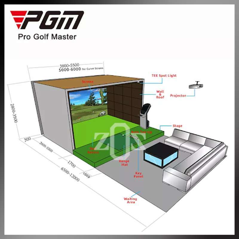 Jual Golf Simulator System Pgm Indoor Driving Range With Projector ...