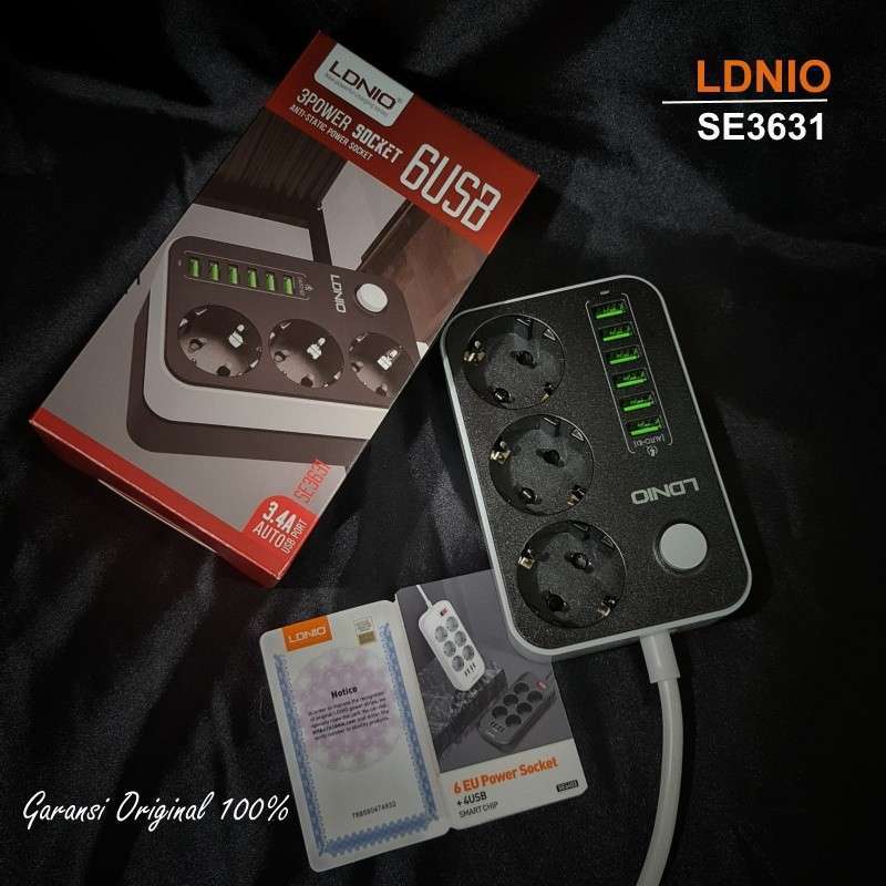 Jual LDNIO SE3631 Stop Kontak Colokan Listrik 3 Socket + 6Port USB Original di Seller COMMSHOP ...