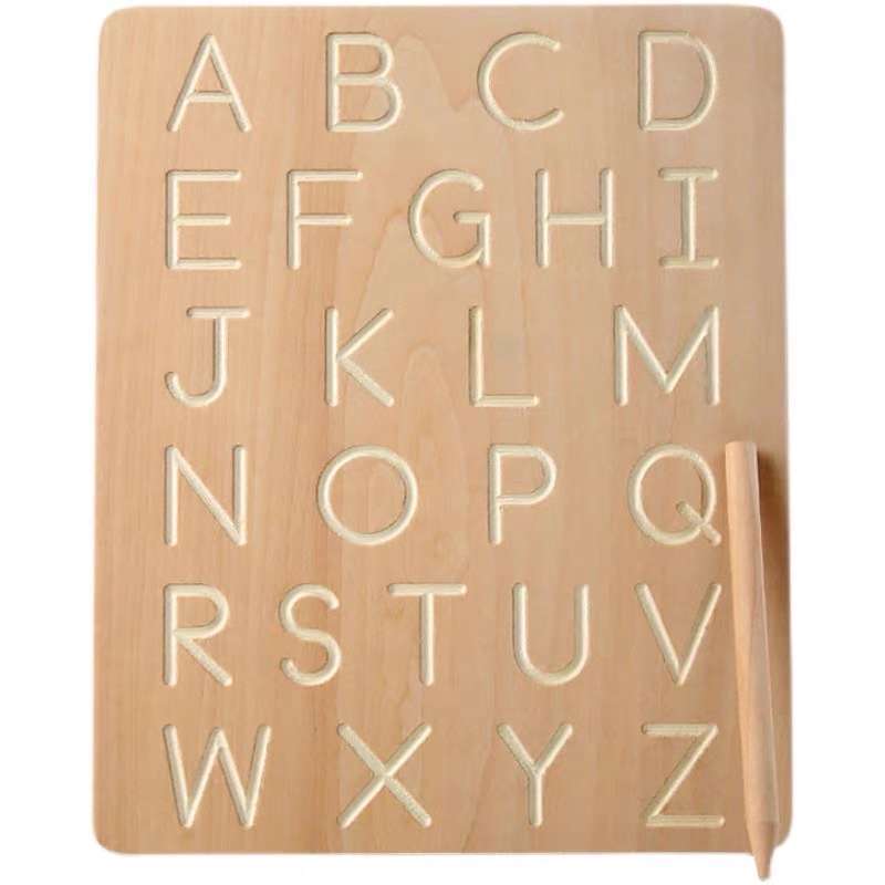 Jual Double Sided Montessori Wood Alphabeth Tracing Board Papan Kayu ...