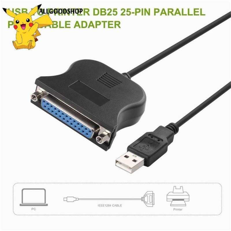 Jual all101 Black USB to 25 Pin DB25 Parallel Printer Cable Adapter ...