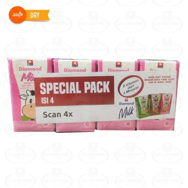 Jual DIAMOND UHT MILK CEREAL STRAWBERRY 125 ML SPC PACK 4 PCS di Seller DIAMONDfair-Mini Batam ...
