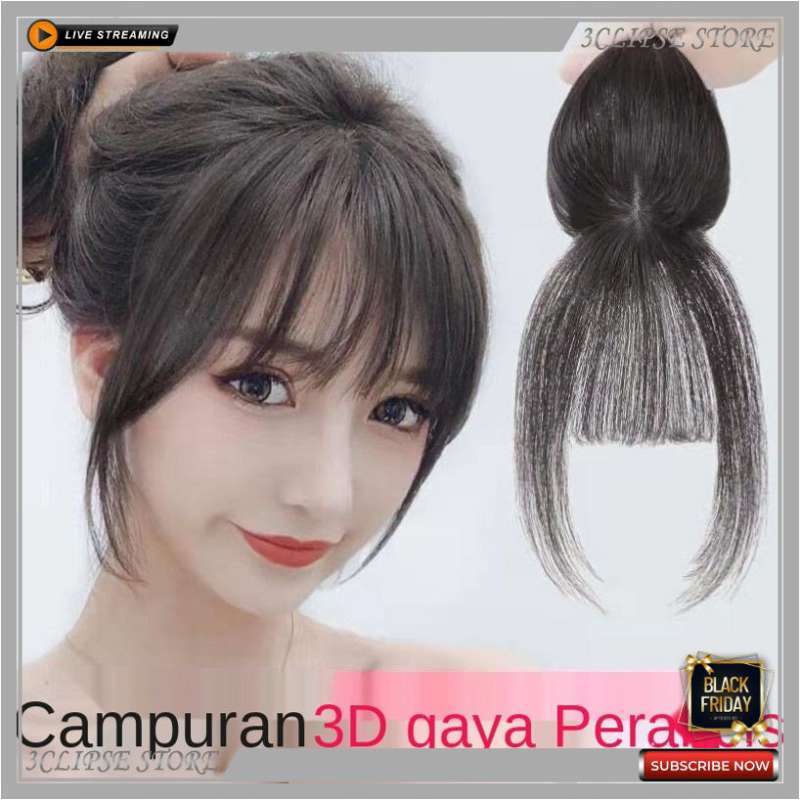Promo Wig Rambut Palsu 3Dair Poni Wig Set Tersembunyi Seamless Rambut ...