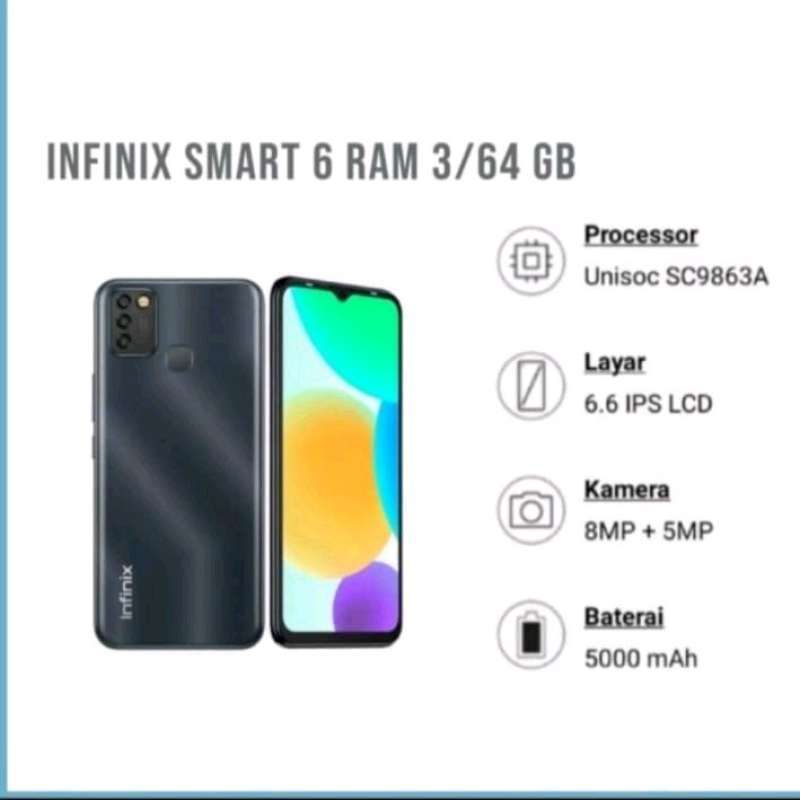 Jual Infinix Smart 6 Ram 3/64 GB Garansi Resmi Indonesia di Seller ...