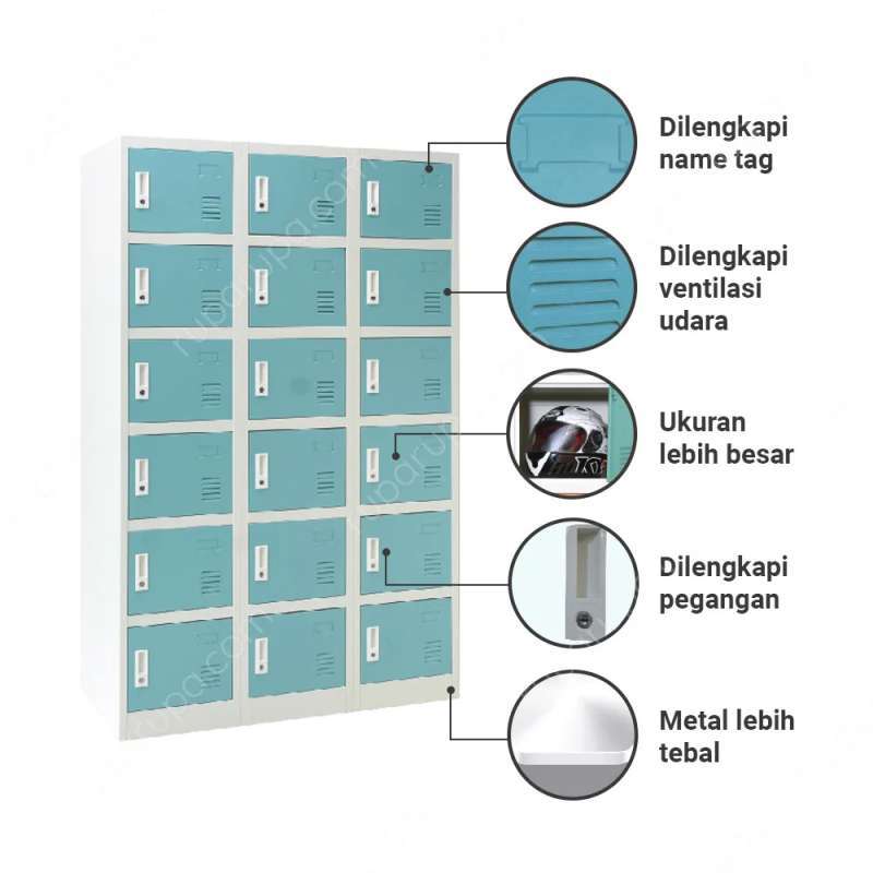 Jual Informa Lemari Loker Besi Jumbo Locker Cabinet 18 Pintu - Biru Di ...