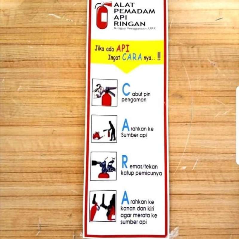 Jual SIGN STICKER CARA PENGGUNAAN APAR UKURAN 10X30CM K3 RAMBU SAFETY ...