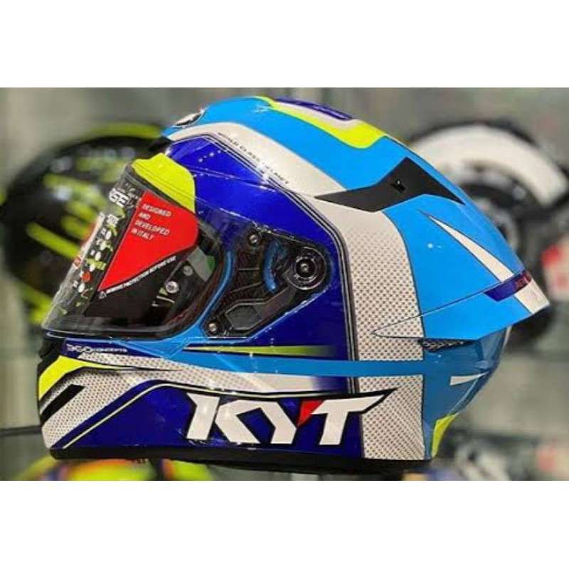 Jual KYT TT Course Grand Prix White Blue di Seller Premium Box ...