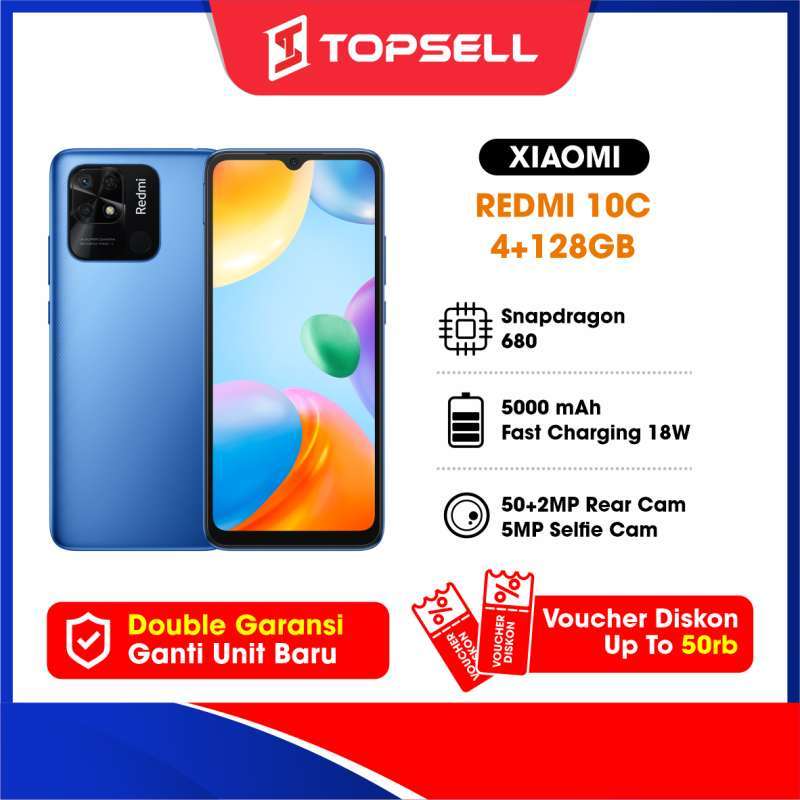 Jual XIaomi Redmi 10C 4/128GB Segel No Repack Garansi Resmi 15 Bulan - Blue + Bonus Headset di ...
