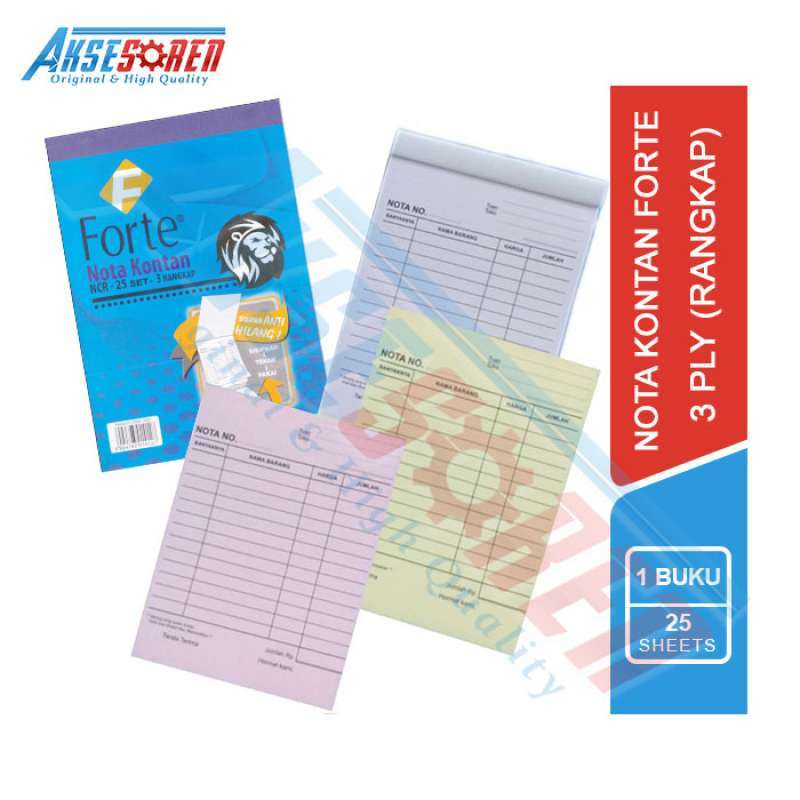 Promo Nota Kontan Forte [1 Ply, 2 Ply, 3 Ply/1 Buku] Kertas Nota ...