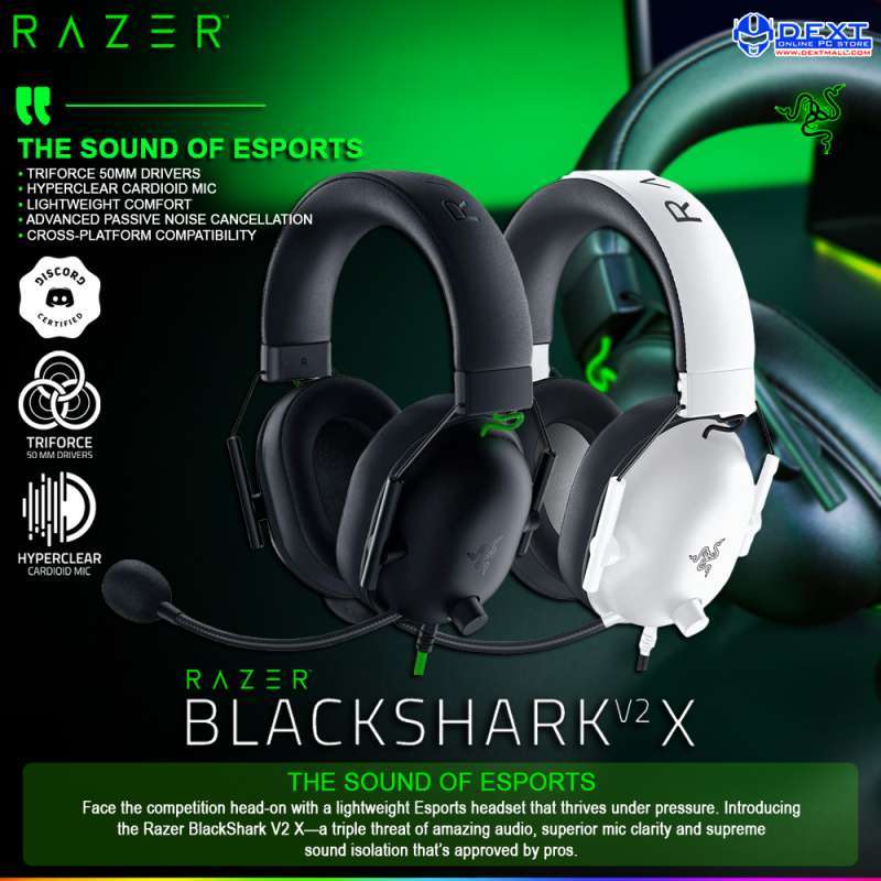 Promo Razer BlackShark V2 X Multi-platform wired esports Gaming Headset ...