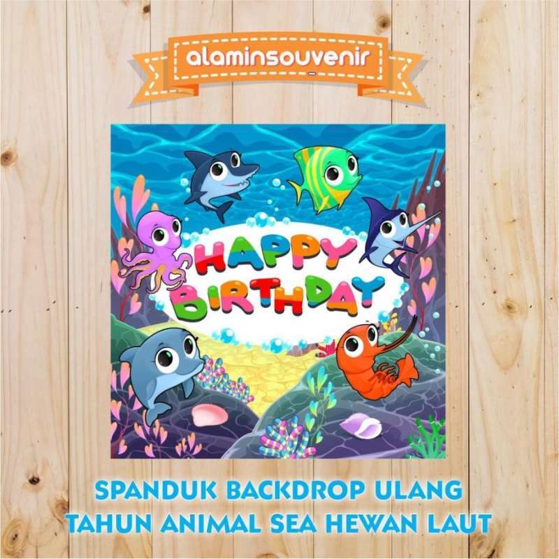Jual Spanduk Backdrop Ulang Tahun Tema Animal Sea Hewan Laut di Seller ...