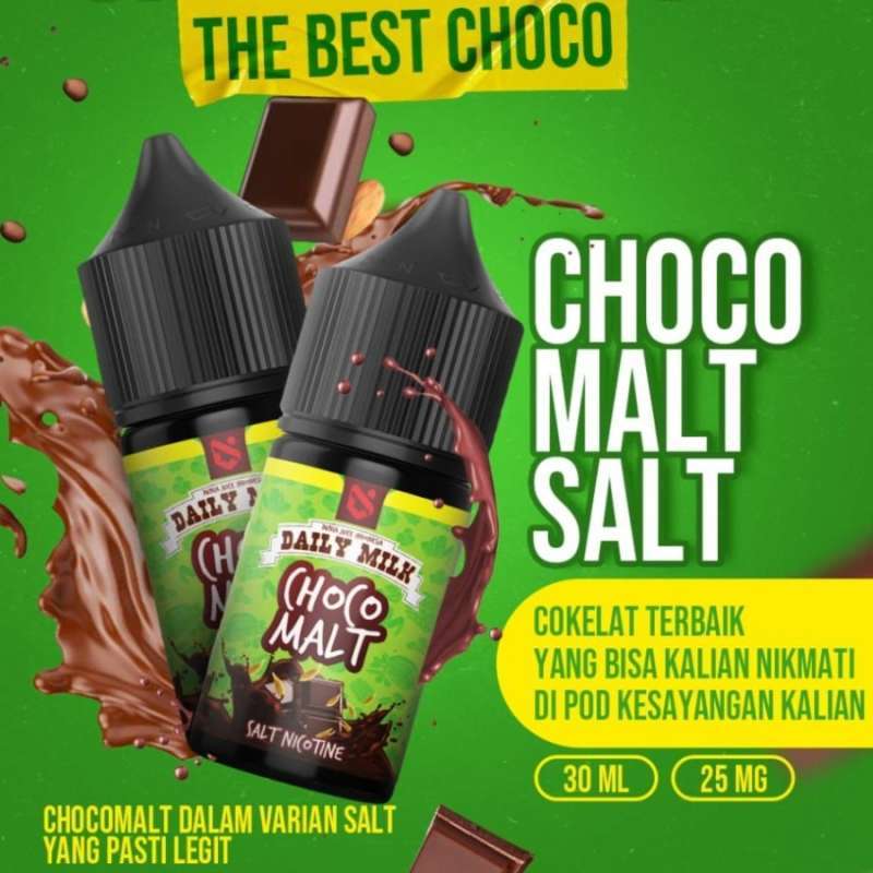 Promo Salt Daily Milk V2 Choco Malt 25mg 30ml Liquid Vape Saltnic ...