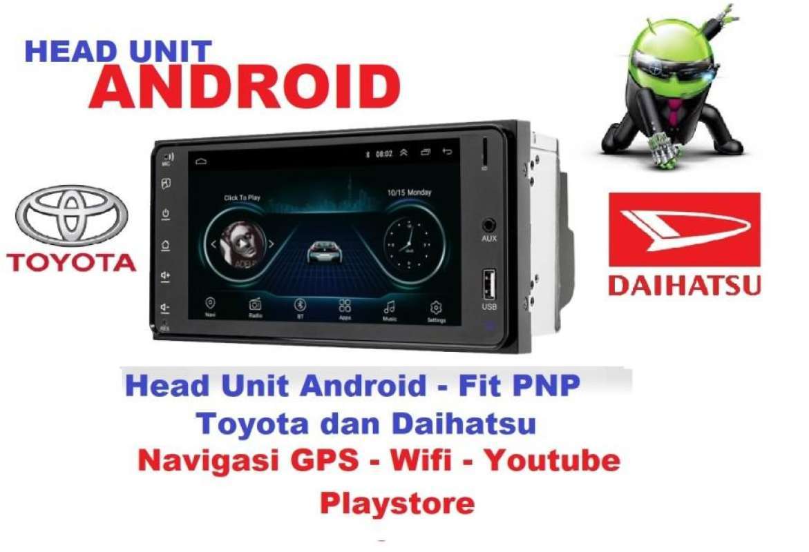 Jual Tape Mobil Double Din Android GPS WIFI Toyota Daihatsu PNP Soket ...