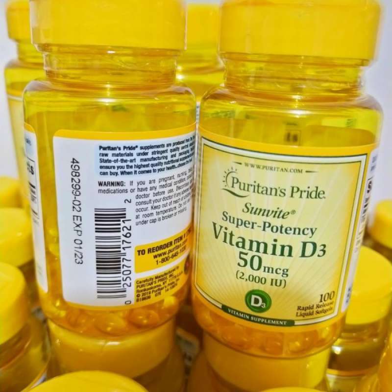 Promo Puritans Pride Vitamin D3 2000 IU 50 mcg -100 softgels Diskon 33% di Seller Miyustore ...