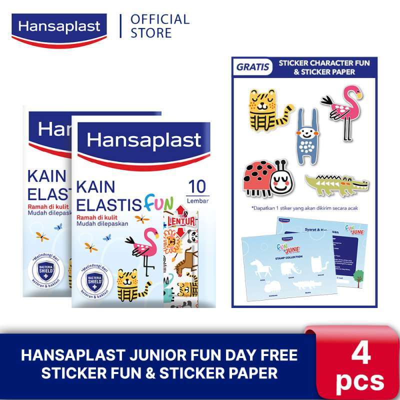 Jual Hansaplast Junior Fun Day FREE Sticker Fun & Sticker Paper di ...