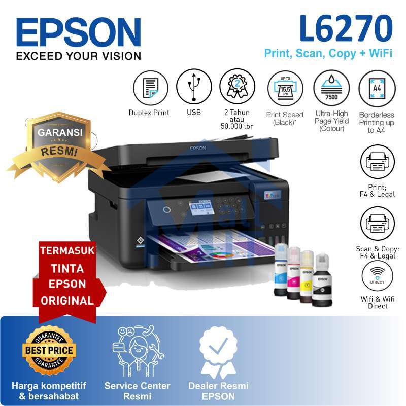 Jual Printer Epson L6270 L 6270 L-6270 A4 Wi-Fi Duplex All-in-One di ...
