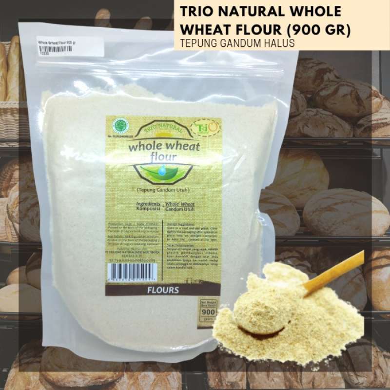 Promo OEM Tepung Gandum Halus Trio Natural (Whole Wheat Flour) 900 GR ...