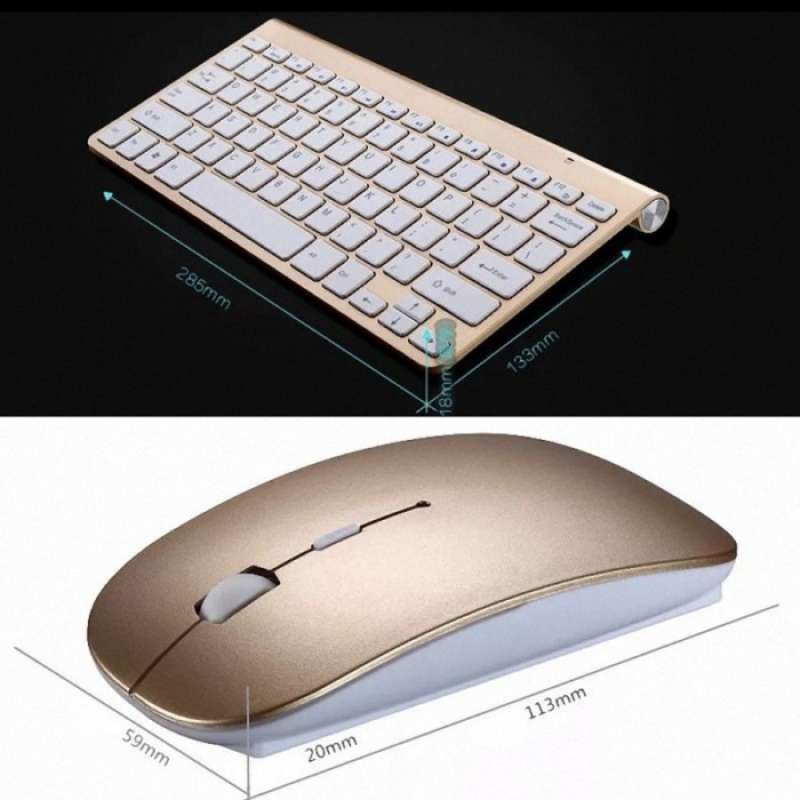 Promo Paket Keyboard Wireless + Mouse Wireless Silent Desain Ultrathin ...