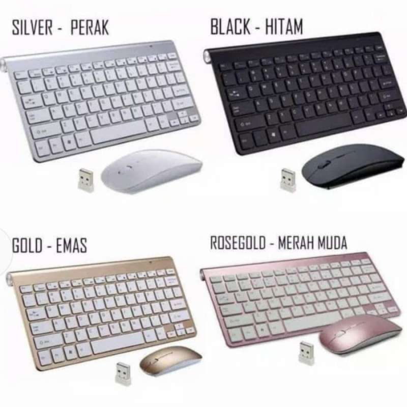 Promo Paket Keyboard Wireless + Mouse Wireless Silent Desain Ultrathin ...