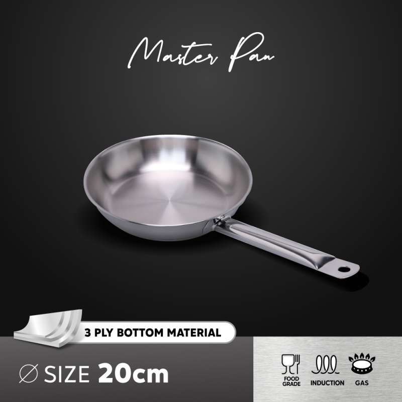 Promo Master Pan Panci Penggorengan Stainless Steel 20 Cm Fry Pan ...