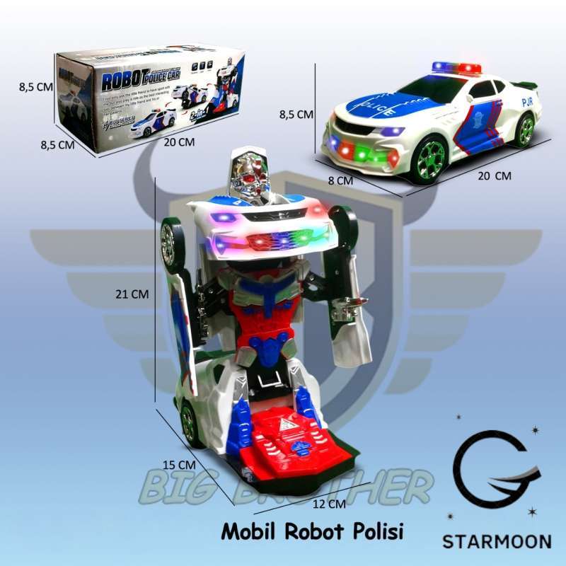 Jual Mainan Anak Mobil Mobilan Polisi Robot Transformer BIGBROTHER di ...