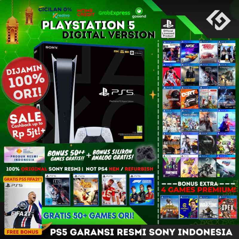 Jual Ps5 Digital Version - Asia Local Resmi Indo Ps 5 Sony Playstation ...