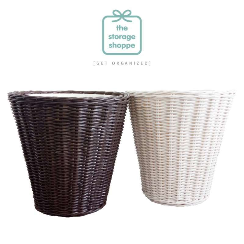 Promo Tempat Sampah Rotan / Rattan Waste Bin - Dark Brown Diskon 15% di Seller Varen Store ...