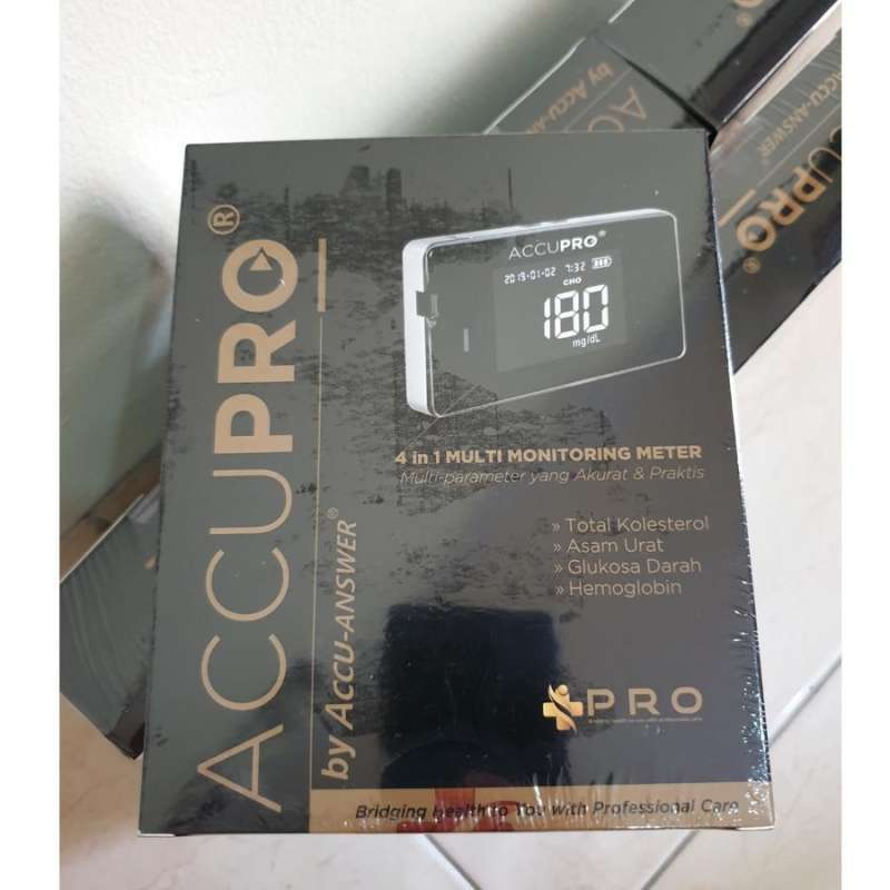 Jual Alat Cek Gula Darah / Accupro 4 In 1 (kolesterol, Gula, Asam Urat ...