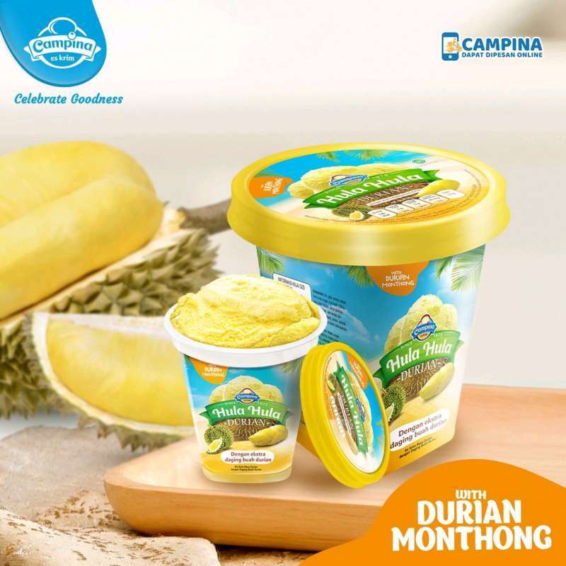 Jual Campina ice Cream hula hula durian monthong 350 ml di Seller NAYRA ...