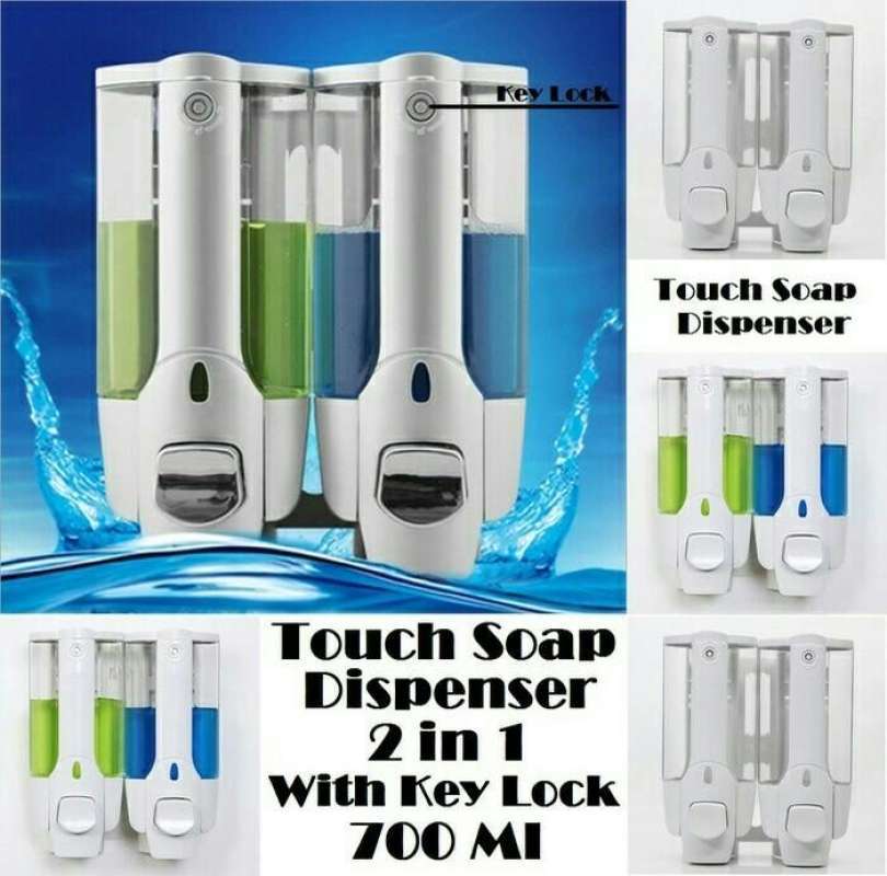 Jual dispenser sabun cair 2in1 with key lock ( tabung warna putih ...