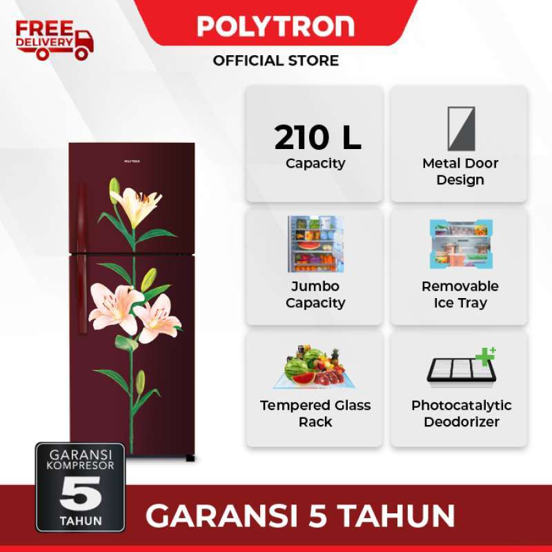 Jual POLYTRON Kulkas 2 Pintu Metallic 210 liter PRB 217PR di Seller ...