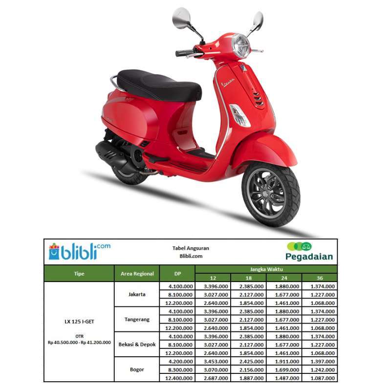 Jual Pegadaian INDENT - [DP] Vespa LX 125 I-GET Sepeda Motor [OTR Jabodetabek] di Seller Leasing ...