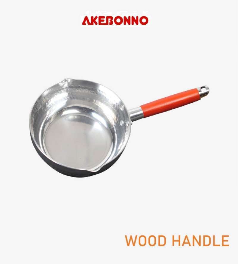 Jual Panci Susu Alumunium Pan Wood Handle Akebonno Yukihira Sauce Pan ...