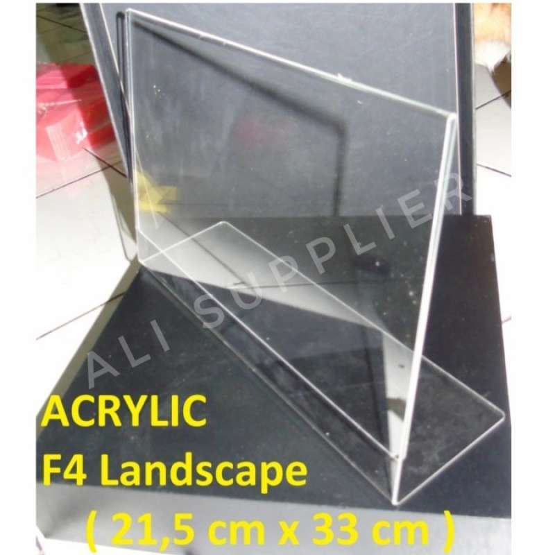 Jual Akrilik F4 Tent Card Display Acrylic Sandaran Brosur