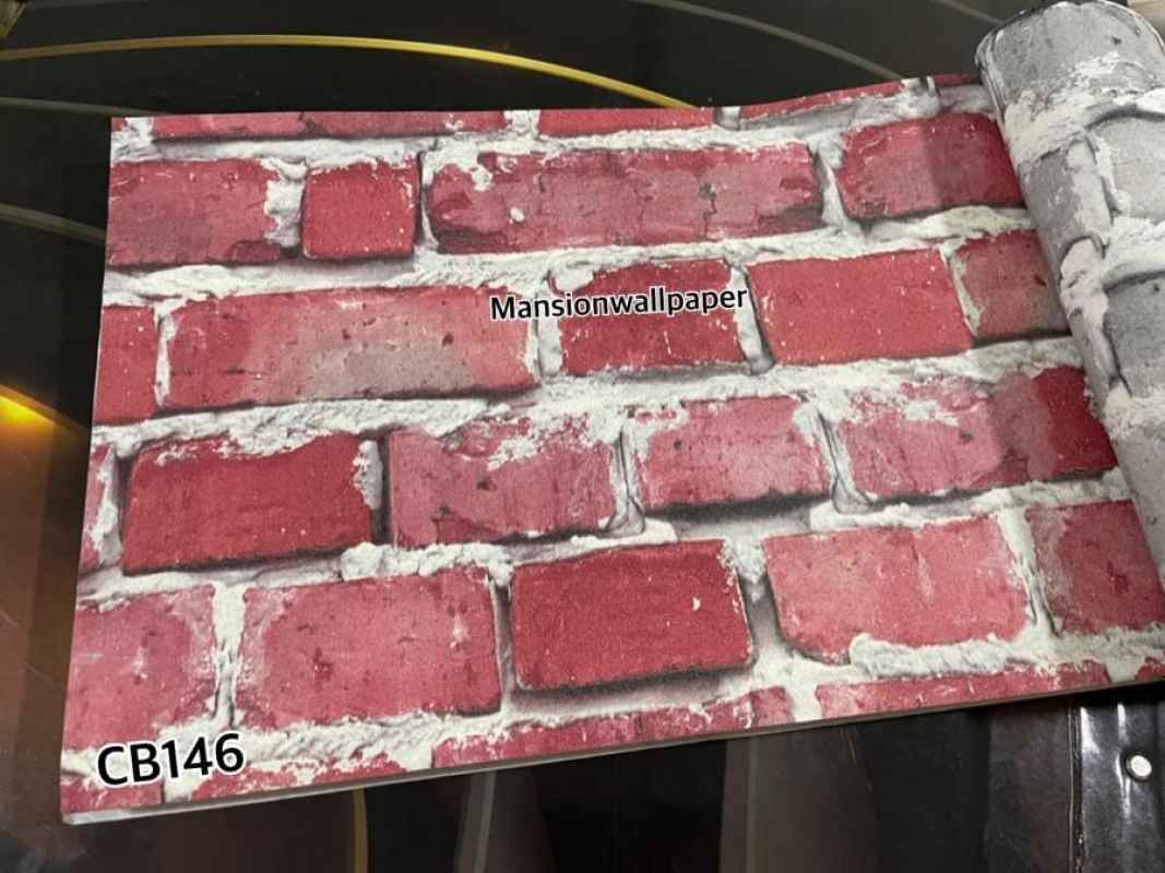 Jual Wallpaper Dinding Batu Bata Semen Merah Abu Hitam Orange Real ...