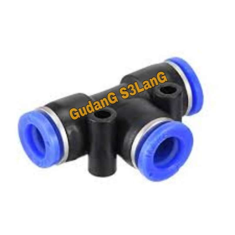 Jual Tee Pu 8mm Fitting Selang Pneumatic Lock Push In Konektor Mist ...