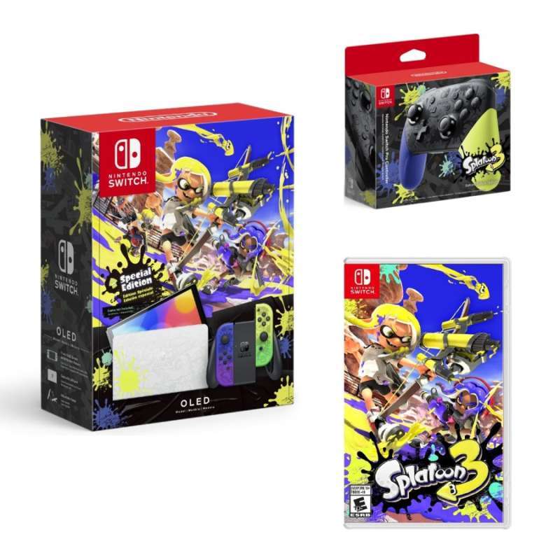 Jual Nintendo Switch OLED Splatoon 3 Edition - Splatoon + Pro di Seller ...