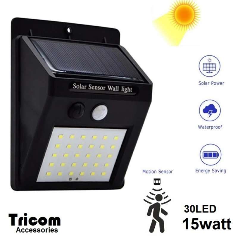 Jual Lampu Solar Sensor Cahaya 15Watt Lampu Dinding 30LED di Seller ...